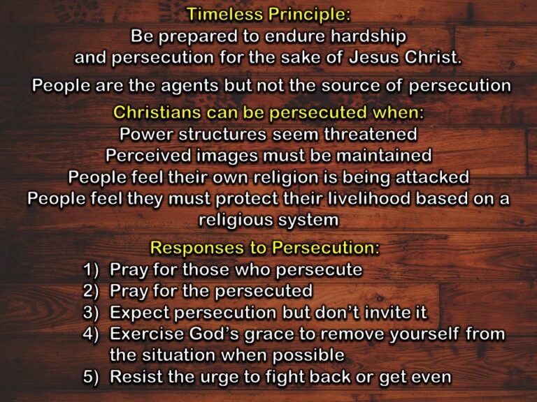 Endure the heat of Persecution - PLEASANT HILL COMMUNITY CHURCH